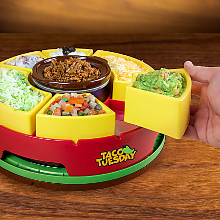 Taco Tuesday Lazy Susan Taco Bar Red - Office Depot