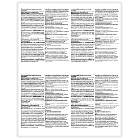 ComplyRight W 2 Tax Forms Blank Face With Backer Instructions 4 Up Box ...