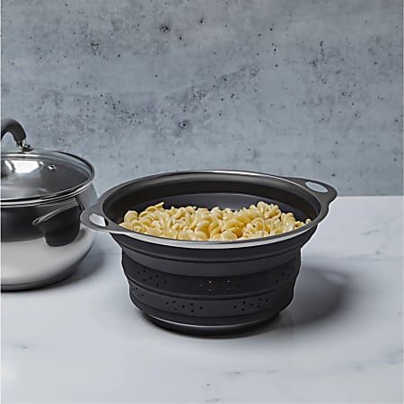 Better Houseware Silicone Collapsible Colander Black - Office Depot