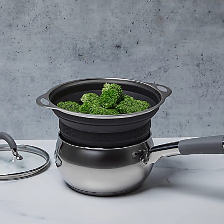 Better Houseware Silicone Collapsible Colander Black - Office Depot