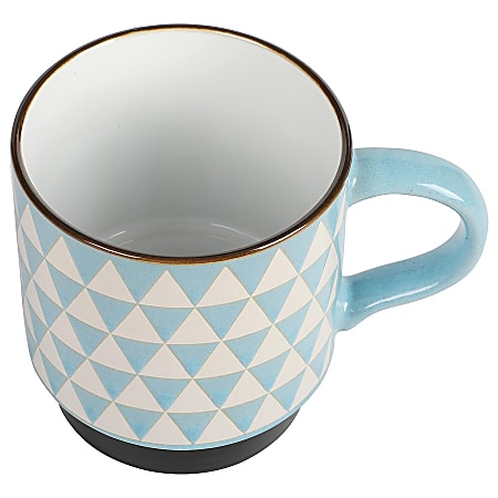 Mr. Coffee Primevalley Stackable Wax Relief Triangle Design Mug Set 14 ...