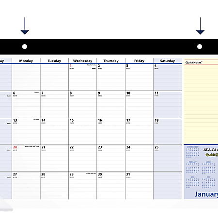 2025 AT A GLANCE QuickNotes Compact Monthly Desk Pad Calendar 18 x 11 ...