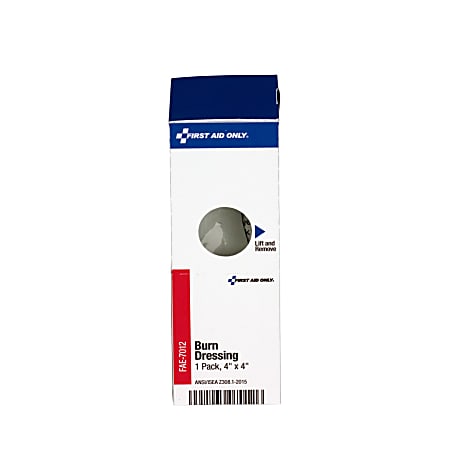 First Aid Only SmartCompliance Burn Dressing Refill 4 x 4 White ...