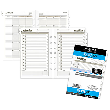 2025 AT A GLANCE Daily Planner Refill 5 12 x 8 12 Traditional January ...