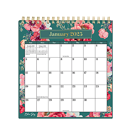 2025 Blue Sky Monthly Desk Calendar With Stand 6 116 x 6 38 Jelena ...