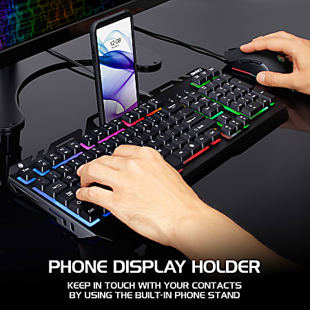 ENHANCE Infiltrate KL2 Keyboard gaming with phone holder backlit USB ...
