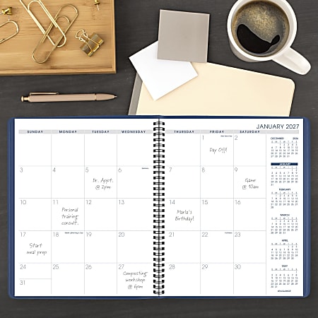 AT A GLANCE 2027 15 Month Monthly Planner Blue Large 9 x 11 - Office Depot