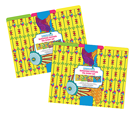 Barker Creek Tab File Folders Letter Size Bohemian Animals Pack Of 24 ...