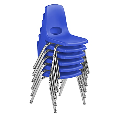 Factory Direct Partners 14 Stacking Chairs With Swivel Glides Blue Pack ...