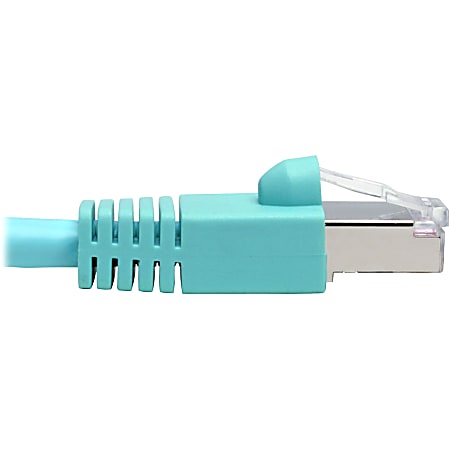Tripp Lite Cat6a Snagless Shielded STP Patch Cable 10G PoE Aqua MM 35ft ...