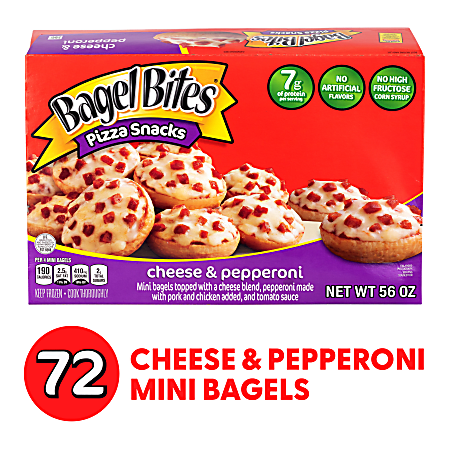Bagel Bites Cheese Pepperoni Mini Pizza Bagels 56 Oz Case Of 72 Bagels ...