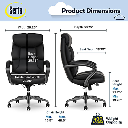 Serta SmartLayers Bellmore Big Tall Ergonomic Executive Office Chair ...