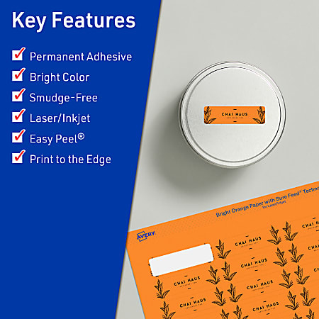 Avery Print To The Edge Labels With Sure Feed Technology And Easy Peel ...