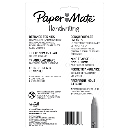 Paper Mate Handwriting Mechanical Pencil Set 2 Lead 1.3 mm Assorted ...