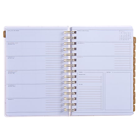 2025 Russell Hazel WeeklyMonthly Spiral Frosted Planner 5 78 x 8 14 Dew ...