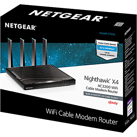 Netgear Nighthawk X4 C7500 IEEE 802.11ac Cable ModemWireless Router 2. ...