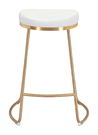 Zuo Modern Bree Counter Stools WhiteGold Set Of 2 - Office Depot