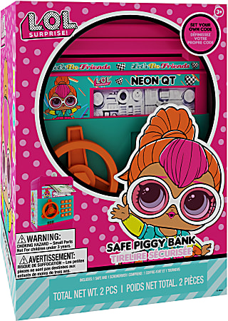 LOL SURPRISE Safe Bank Toy 7 1316 x 5 716 Neon - Office Depot