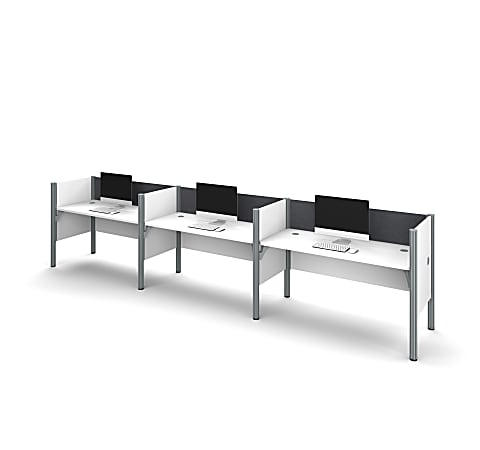 Bestar Pro Biz 183 W 3 Person Computer Desk Office Cubicles With Tack ...