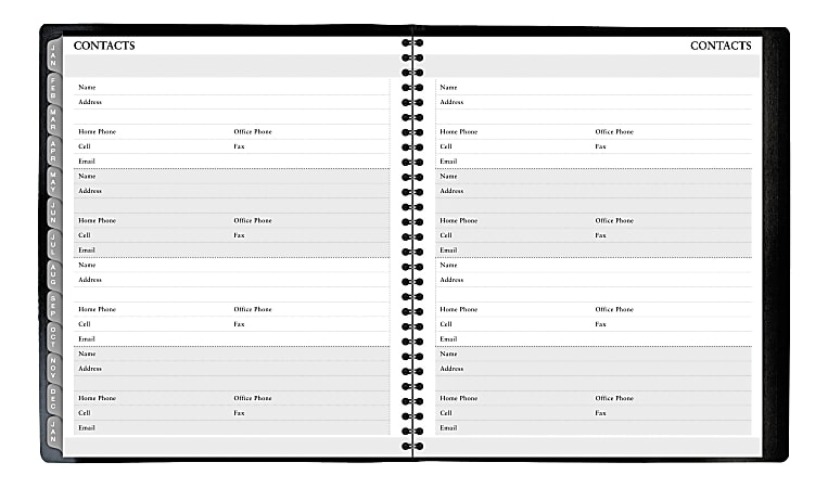 Office Depot Brand Monthly Planner 9 x 11 Black January To December ...