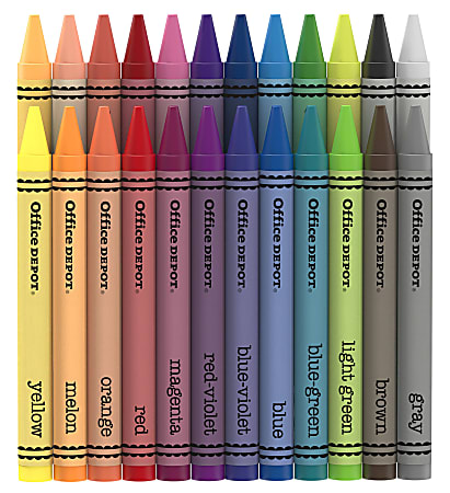 Office Depot Brand Crayons Assorted 24 Colors 12 Crayons Of Each Color Box Of 288 Office Depot