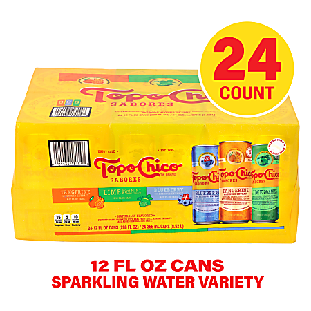 Topo Chico Sabores Sparkling Water Variety Pack 12 Oz Pack Of 24 Cans - Office Depot