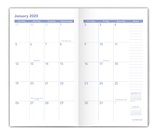 Cambridge Fierce 2 Year Monthly Pocket Planner 3 34 x 6 14 January 2020 ...