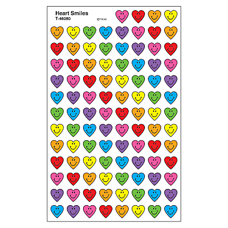 Trend superShapes Stickers Heart Smiles 800 Stickers Per Pack Set Of 6 ...