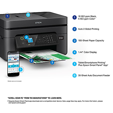 Epson WorkForce WF 2930 All In One Color Inkjet Printer - Office Depot