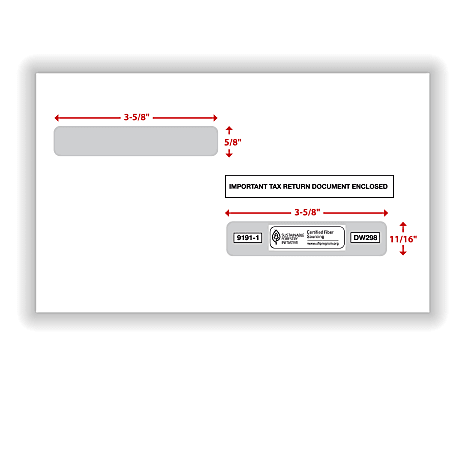ComplyRight Double Window Envelopes For W 2 5214 Tax Forms 5 58 x 9 ...