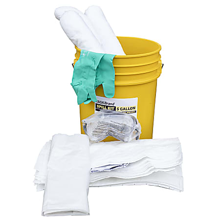 Hospeco TaskBrand Oil Only Spill Response Kit 5 Gallon White - Office Depot