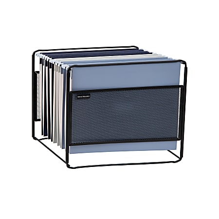 Mind Reader Hanging File Folder Organizer 10 14 H x 9 34 W x 13 D Black Office Depot