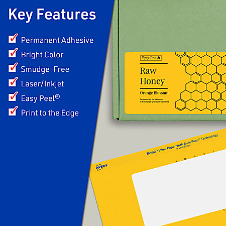 Avery Print To The Edge Labels With Sure Feed Technology And Easy Peel ...