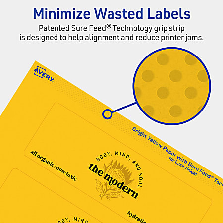 Avery Print To The Edge Labels With Sure Feed Technology And Easy Peel ...