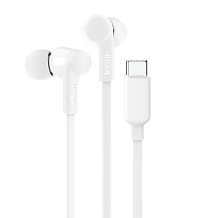 Belkin SoundForm USB C Wired Earbuds With Adjustable Volume Limiter ...