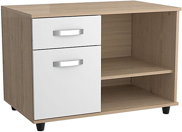Inval 32 W Office Console Sand OakWhite - Office Depot