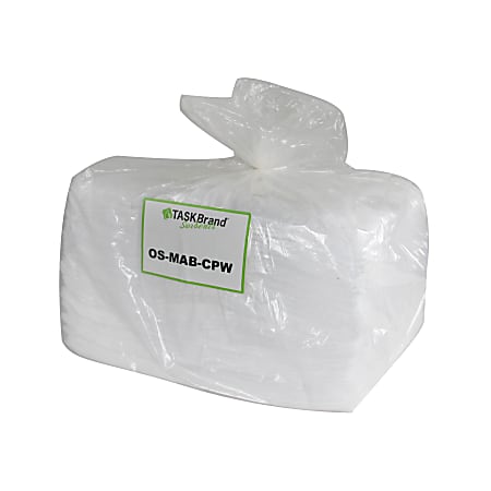 Hospeco TaskBrand Oil Only Sorbent Pads 15 x 18 White Light Duty Melt ...