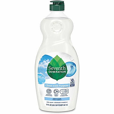Seventh Generation FreeClear Natural Dish Liquid Concentrate 19 oz 1.19 ...