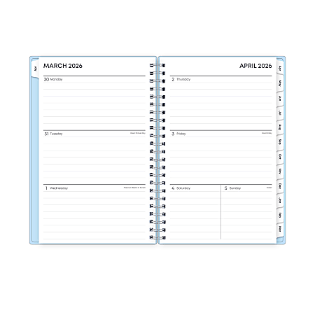 Planning Calendar BS Blues PP Double Pockets 5x8 AY26 27 - Office Depot