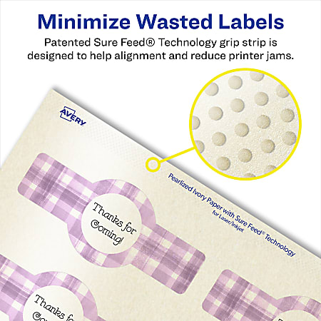 Avery Pearlized Permanent Labels With Sure Feed 94122 PIP10 Cigar 1 12 ...