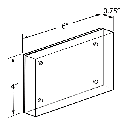 Azar Displays Acrylic Block Frames With Metal Back Plates 4 x 6 Black ...
