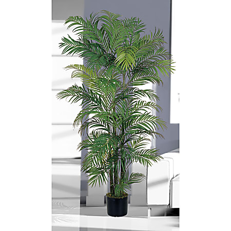 Nearly Natural 6H Silk Areca Palm Tree With Pot Green - Office Depot