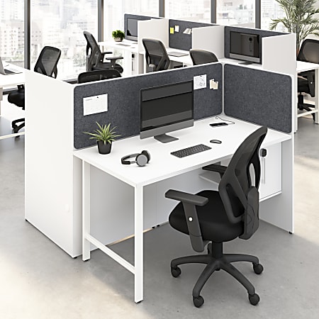 Bush Business Furniture Hustle 60 inch 2 Person Office Cubicles with ...