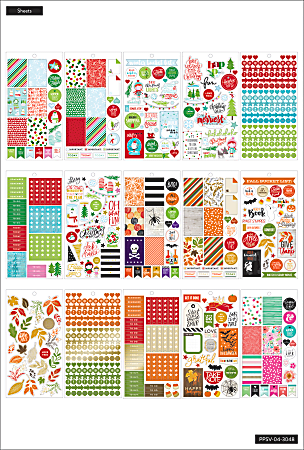 Happy Planner Classic Stickers 9 H x 4 34 W x 14 D Seasonal Value Pack ...