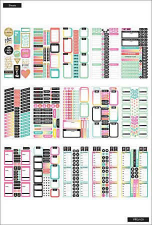 Happy Planner Classic Stickers 9 H x 4 34 W x 14 D Productivity Value ...