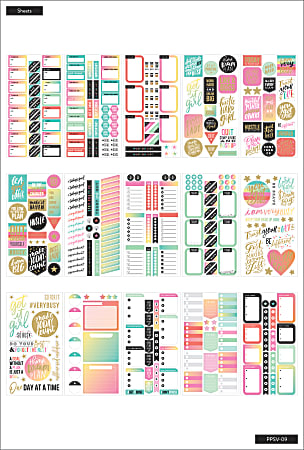 Happy Planner Classic Stickers 9 H x 4 34 W x 14 D Productivity Value ...