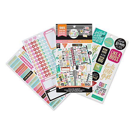 Happy Planner Classic Stickers 9 H x 4 34 W x 14 D Productivity Value ...