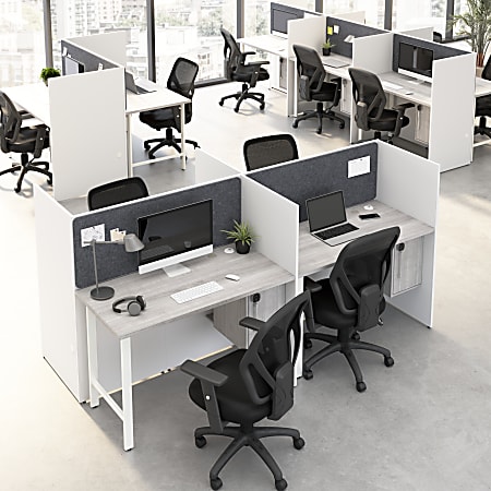 Bush Business Furniture Hustle 48 inch 2 Person Office Cubicles with ...