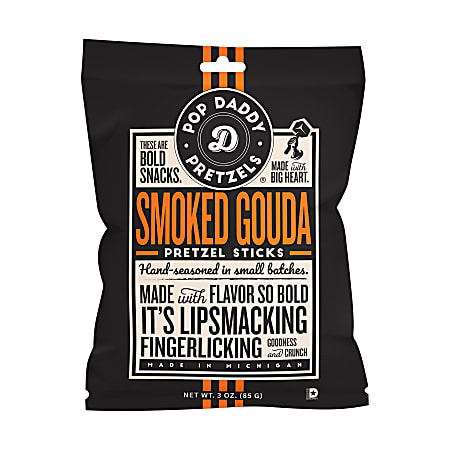 Pop Daddy Snacks Smoked Gouda Seasoned Pretzels 3 Oz Case Of 15 Bags ...