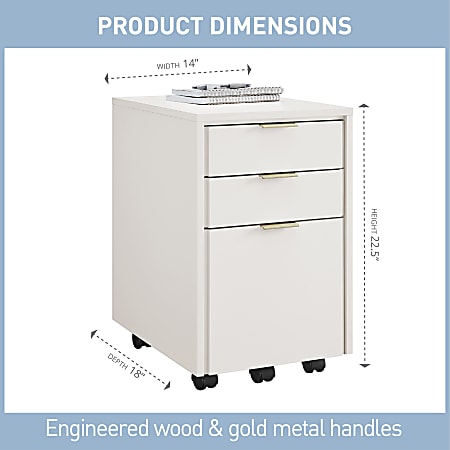 Realspace 18 D Wood Vertical 3 Drawer File Cabinet Cannoli Cream ...